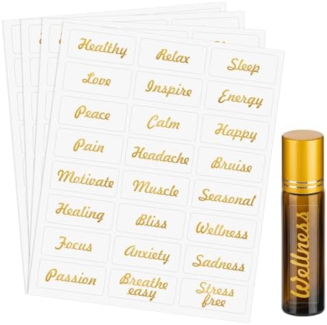 Amazon.com : TESWEY 192Pcs Essential Oil Labels Stickers, Roller Bottle ...