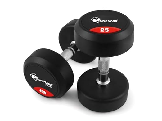 Buy PowerMax Fitness Rubber Coated Round Professional Dumbbell for Home ...