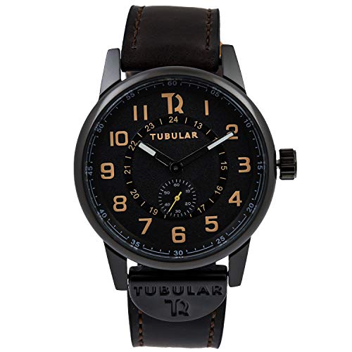 TUBULAR Analog Wrist Watch with Sub-Second Dial (Brown/Black) : Amazon ...
