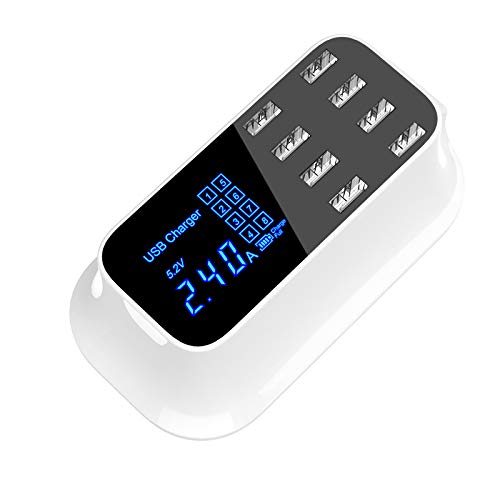 GOURCE Smart Multi-Port USB Phone Charger 8-Port USB LCD Adapter ...