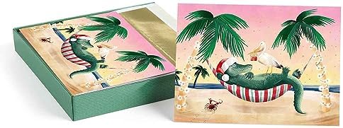 Amazon.com : Masterpiece Tropical Wreath Christmas Cards / 16 Boxed ...