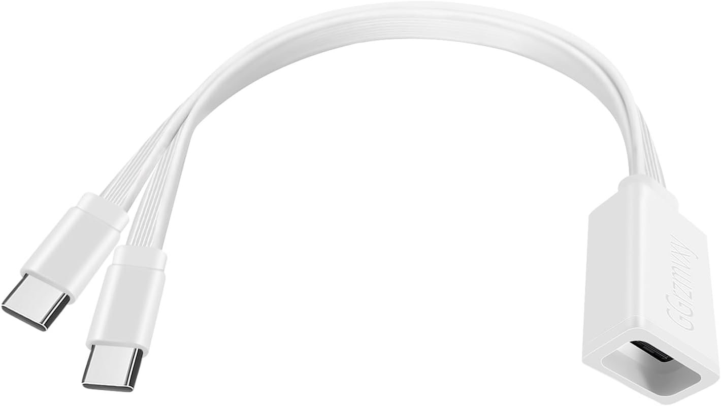 Amazon.com: GGrzmvxy 1FT Flat Type C Splitter Charge Cable - USB Type C ...