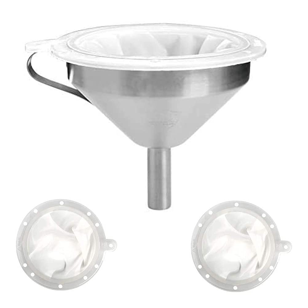 BUYGOO 5-Inch Stainless Steel Funnel with 200 & 400 Mesh Filters