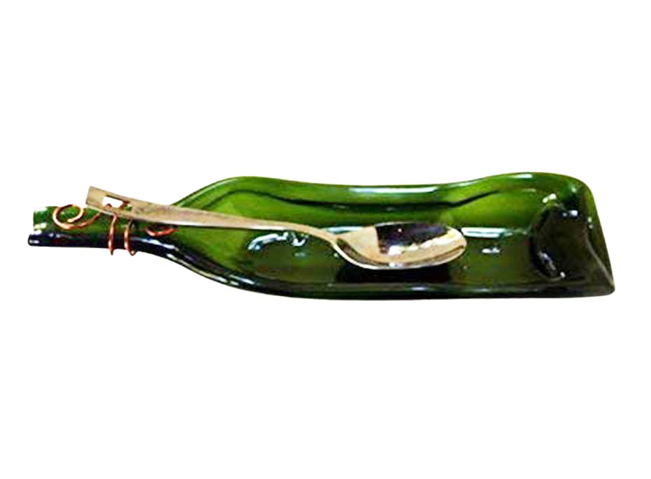 Amazon.com: Green Spoon Rest for Stove Wine Bottle Slumped Large Wire Wrapped : Home & Kitchen