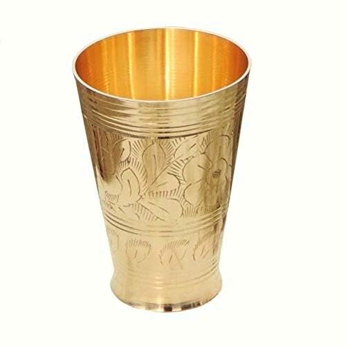 Buy Diamond Steel Brass Lassi Glass Tumbler | 500 ml | Heavy Brass ...