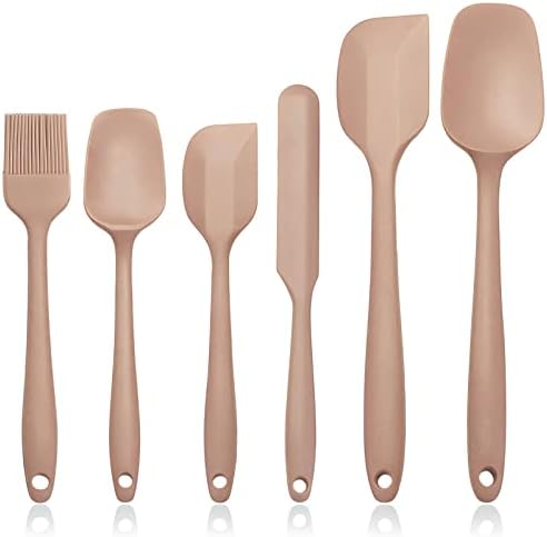 JLiup Silicone Spatula Set of 6, Heat Resistant Rubber Spatulas ...