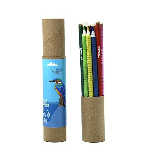 bioQ Kingfisher Coloring Seed Pencils - Set of 10 Eco-Friendly and ...