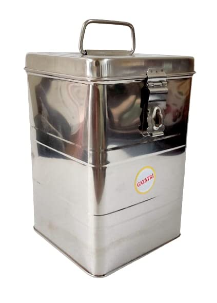 small stainless steel square container | canisters for grain flour ...