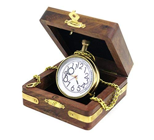 VA Antiques Brass HMT Retro Antique Type Chained Pocket Clock Hand ...