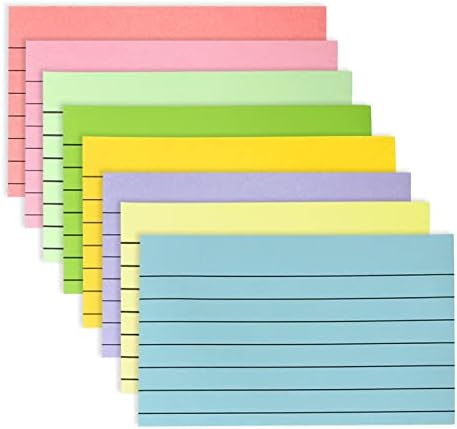 Puedno Sticky Notes, 400 Sheets Assorted Sticky Notes, 8 Colours Lined ...