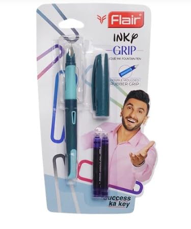 Flair Inky Grip Liquid Ink Fountain Pen Set, Smooth Writing Experience ...