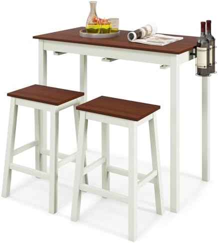 Amazon.com - Giantex 3 Piece Pub Dining Set, Counter Height Pub Table ...