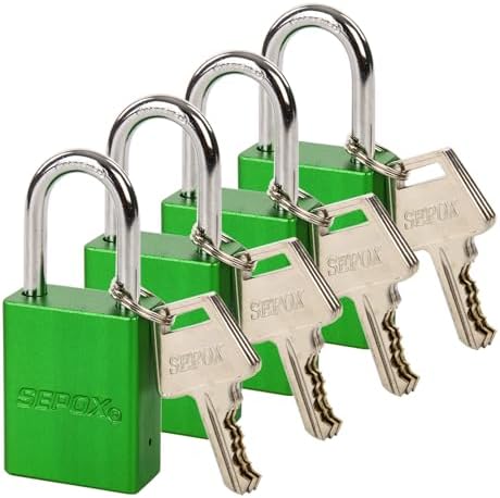 SEPOX® Ultra Rust-Resistant Weatherproof Padlocks, Green Aluminum Set ...
