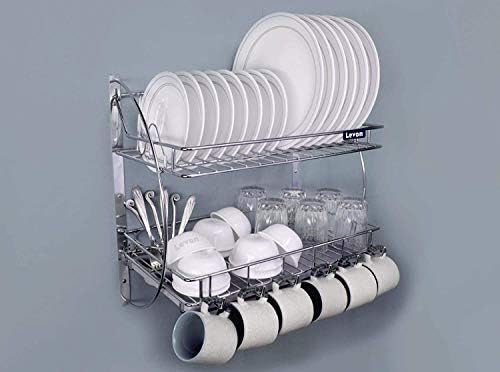 Cri8Hub Heavy Stainless Steel Kitchen Rack Utensils Dish Organizer ...