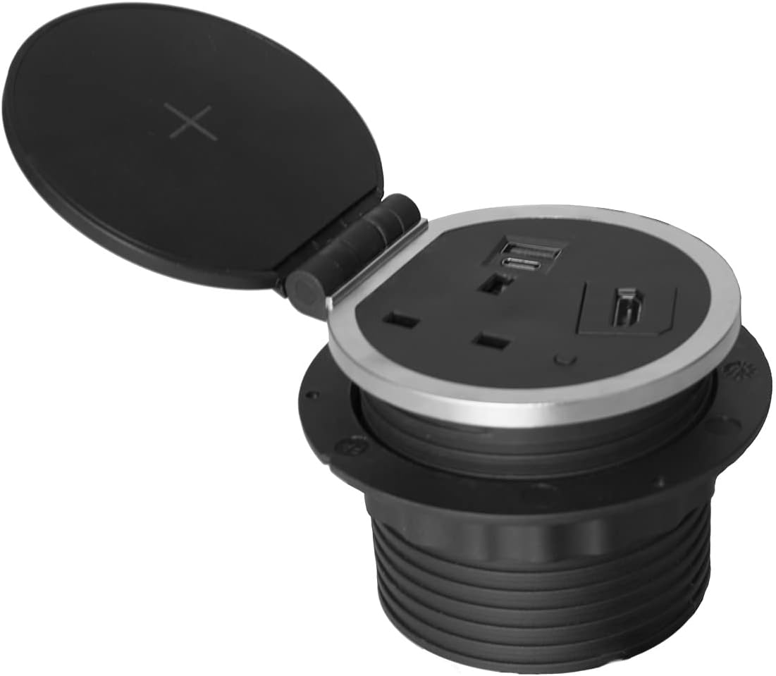 GP51 Office Desk Cable Hole Grommet Power Extension Socket w/USB C ...