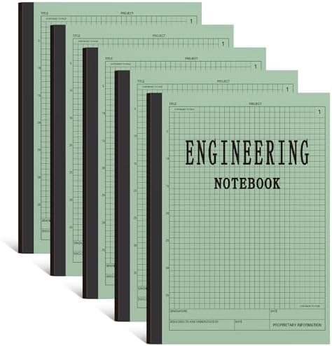 Amazon.com : Motiskyy 5 Pcs Engineering Notebook 120 Pages Grid Format ...