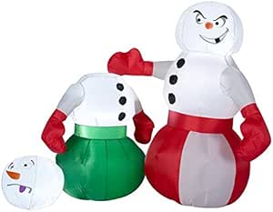 Amazon.com: 4' Airblown Snowmen Boxing Scene Christmas Inflatable ...