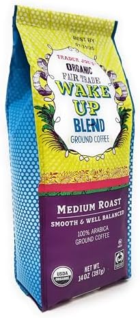 Amazon.com : Trader Joe's Organic Fair Trade Wake Up Blend Ground Coffee Medium Roast, Smooth ...