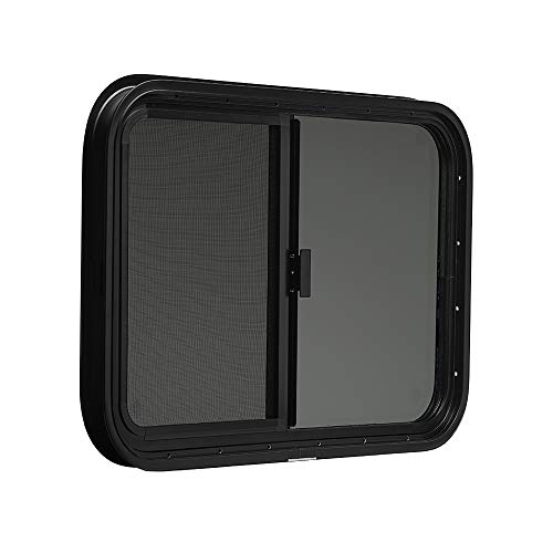ToughGrade Horizontal Sliding Black RV Window 30" X 20" X 1-1/2 ...
