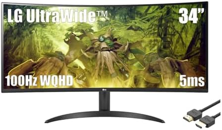 Amazon.com: LG 34” Curved UltraWide Monitor, 21:9 WQHD (3440x1440) VA ...