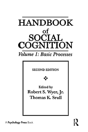 Amazon.com: Handbook of Social Cognition, Vol. 1: Basic Processes, 2nd ...