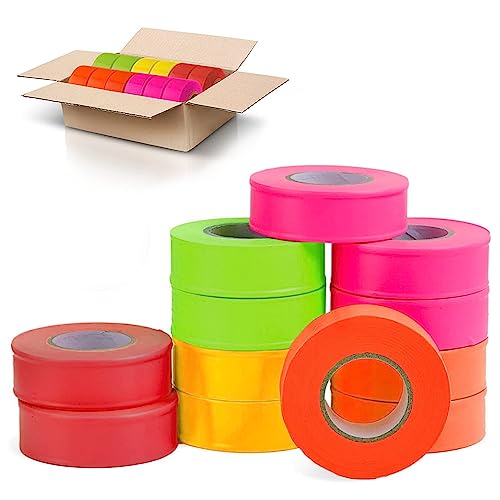 Snapklik.com : AdirPro 12 Pack Fluorescent Flagging Tape - Multipurpose ...