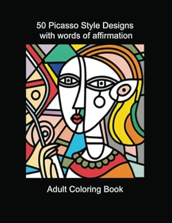 Amazon.com: 50 Picasso Style designs with words of affirmation Adult ...