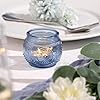 Amazon.com: 24 Pcs Blue Votive Candle Holders- Glass Tea Light Candle ...