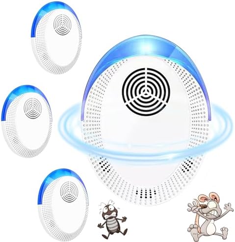 4 Pack Pest Repellent Ultrasonic with Mosquito Bands,Electronic pest ...