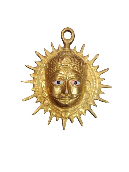 Buy Pure Brass Idol of Sun face Wall Hanging for Home/Mandir/Office ...