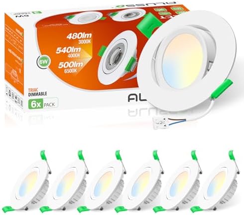 ALUSSO Tilt LED Downlights Dimmable 6W, 540lm Ultra Slim Spotlights 75 ...