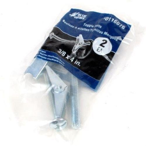 Amazon.com: Blue Hawk 2-Pack 3/8" x 4" Toggle Bolts - 0116076 ...