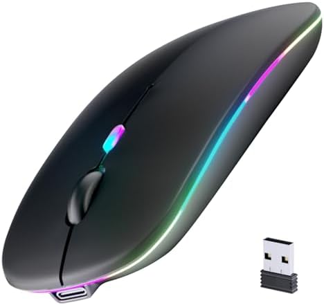 Amazon.com: Wireless Bluetooth Mouse, Rechargeable, LED, Silent, Ultra ...