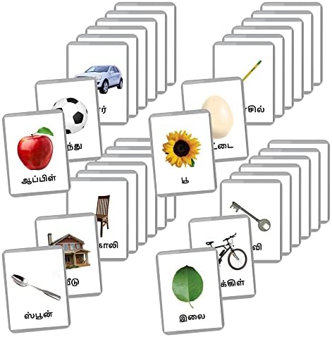Buy Tamil English Bilingual Flash Cards | Montessori Cards | Laminated ...