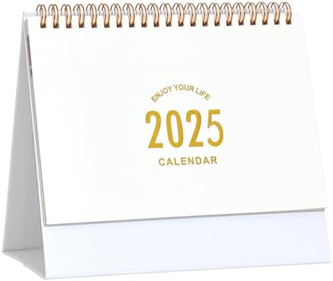 Small Desk Calendar 2025, Standing Flip Desktop Calendar from Now to ...