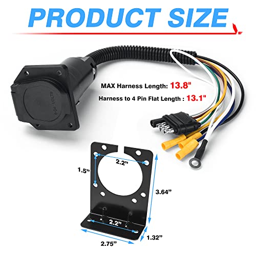 Snapklik.com : MICTUNING 4-Way Flat To 7-Way Round RV Blade Trailer ...