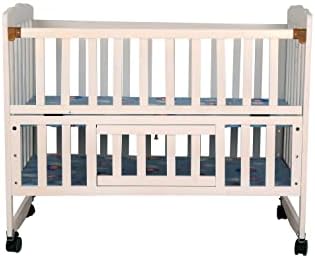 Buy Fisher-Price Joy Baby Wooden Crib/Baby Cot (White, with Mattress ...