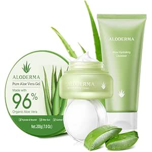 Amazon.com: Aloderma Basic Aloe Hydrating Set - 4 Pieces - 2 x Cleanser ...
