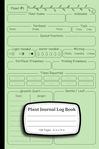 Plant Journal Log Book: Track Your Plant Babies’ Requirements ...