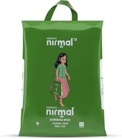 Keerthi Nirmal Surekha Rice, 10kg | Aromatic & Fluffy Long Grain Rice ...
