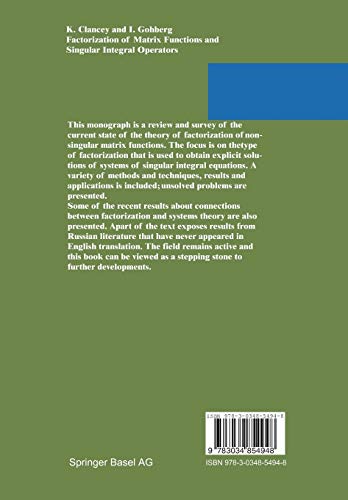 Factorization Of Matrix Functions And Singular Integral Operators