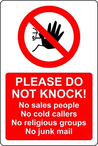 No Junk Mail Sign Sticker - No Cold Calling Sign Sticker - For Front ...