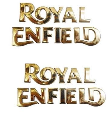 Enfield 3mm Thick 3D Type Fuel Tank Gold Logo, Monogram Emblem Sticker ...