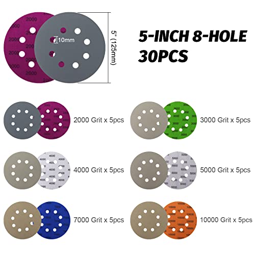 Snapklik.com : POLIWELL 5 Inch Sanding Discs Hook And Loop 8 Hole Heavy ...