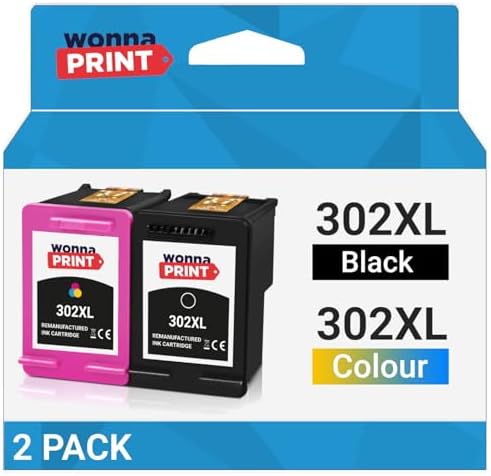 WonnaPrint 302XL Ink Cartridges remanufactured for HP 302 302 XL Black ...