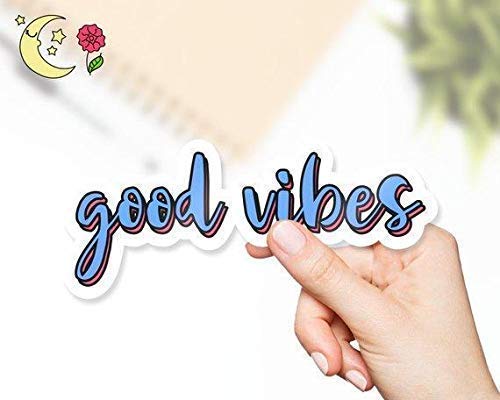 Amazon.com: Good Vibes Blue And Red Vinyl Sticker - for Laptops, Water ...