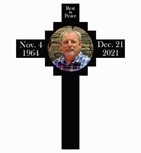 Amazon.com: PK Décor Photo Grave Marker Cross For Cemetery - Roadside ...