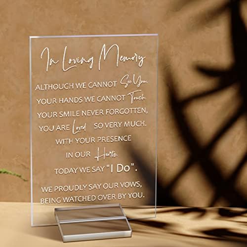 Amazon.com: Heart Acrylic Sign in Loving Memory of Loved One Wedding ...