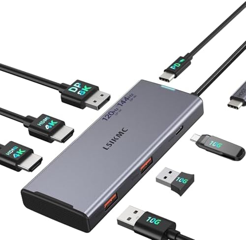 Amazon.com: Triple 4K USB-C Docking Station, Single DisplayPort Up to ...