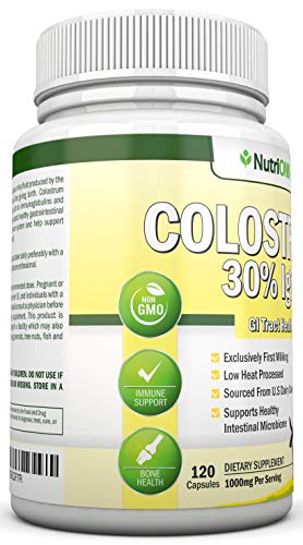 Colostrum - 1000mg - 120 Capsules - 30% IgG - Non-GMO US Dairy - First ...